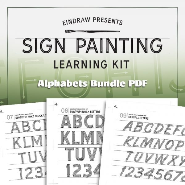 Sign Painting Learning Kit - Alphabets Bundle | Eindraw Lettering And Signs
