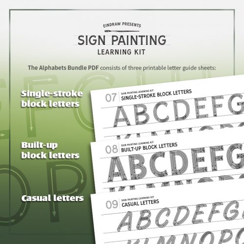 Sign Painting Learning Kit - Alphabets Bundle | Eindraw Lettering And Signs